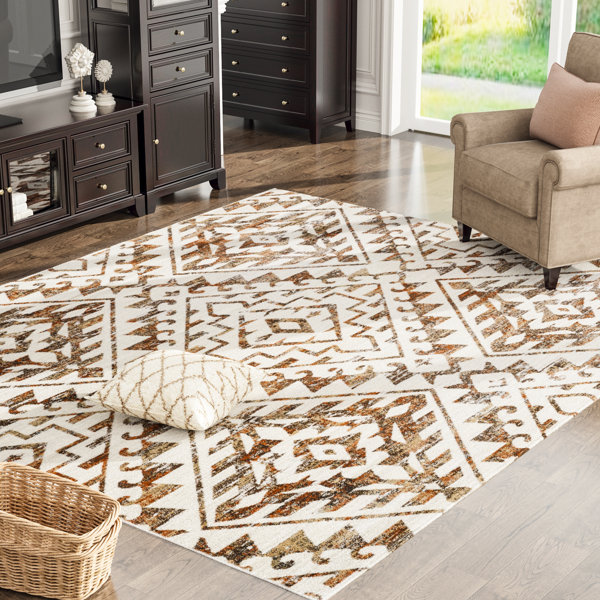 Langley Street Losoya Geometric Brown/Beige/Cream Area Rug & Reviews | Wayfair